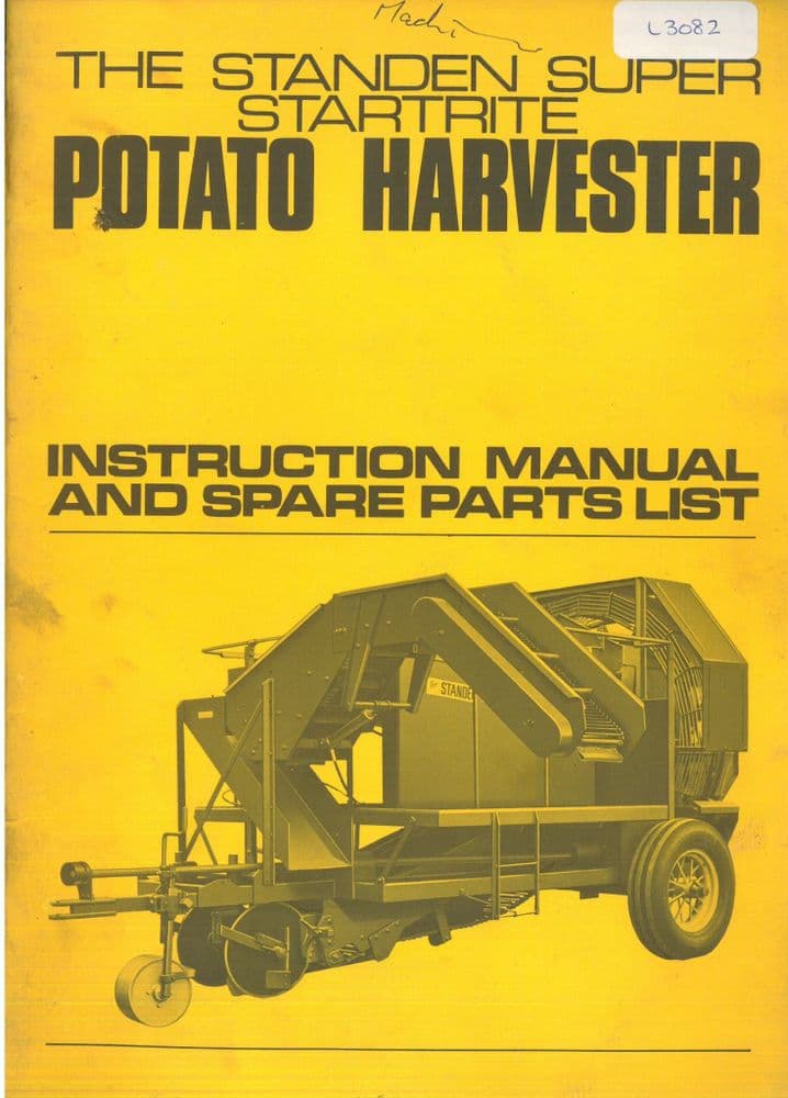 Peter Standen Super Startrite Potato Harvester - Operators Manual with ...