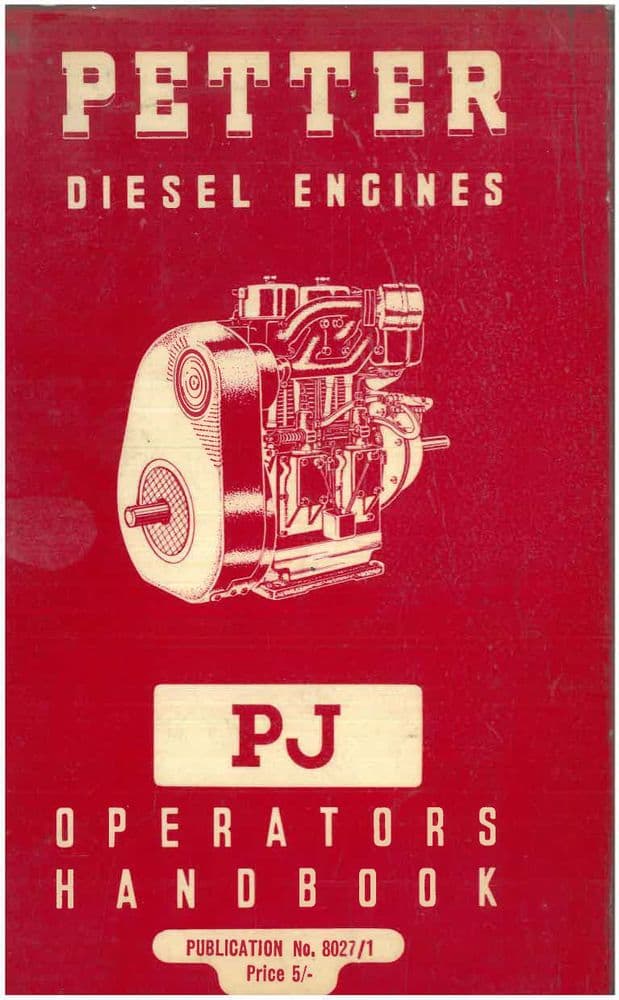 Petter Engine PJ1 & PJ2 Operators Manual - ORIGINAL