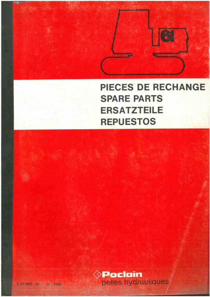 Poclain 61 Crawler Hydraulic Excavator Parts Manual