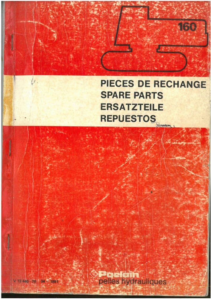 Poclain Crawler Excavator 160 Parts Manual