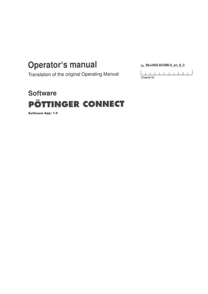 Pottinger Connect Operators Manual