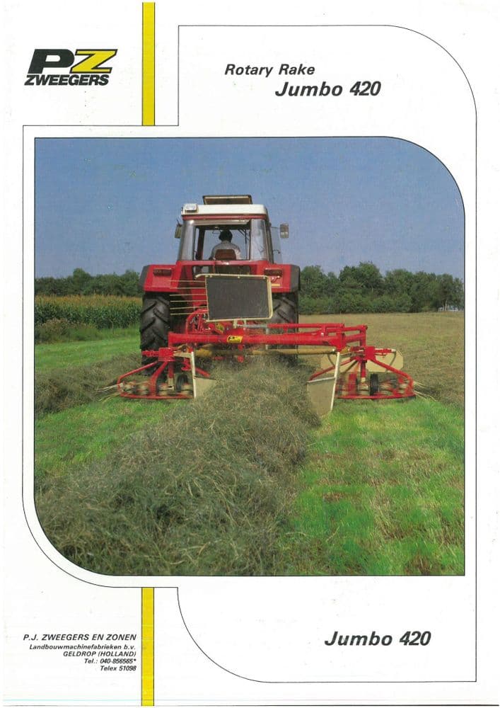 PZ Zweegers Rotary Rake Jumbo 420 Brochure