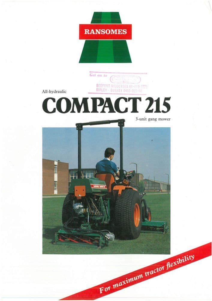 Ransomes All-Hydraulic Compact 215 3-Unit Gang Mower Brochure