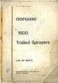 Ransomes Cropguard Trailed Sprayer 1600 Parts Manual
