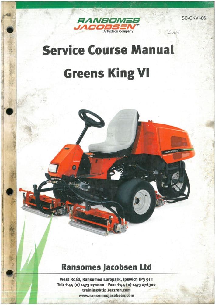 Ransomes Grass Cutting Machine Greens King VI Workshop Service Course ...