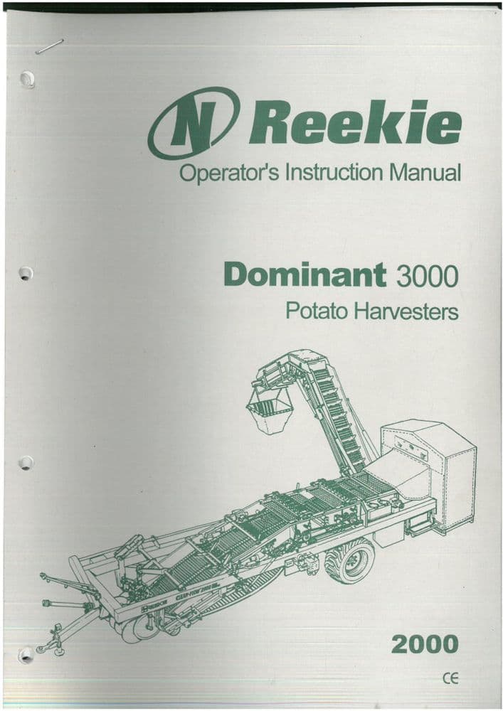 Reekie Potato Harvesters Dominant 3000 Operators Manual