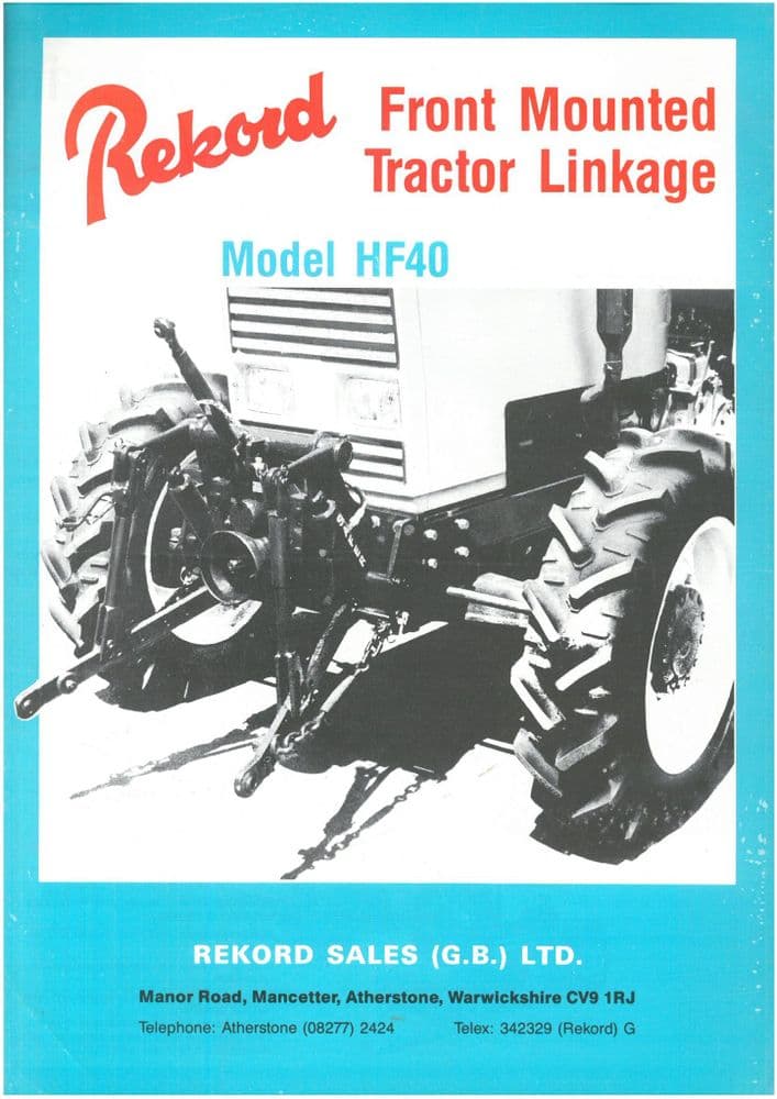 Rekord Front Mounted Tractor Linkage Brochure