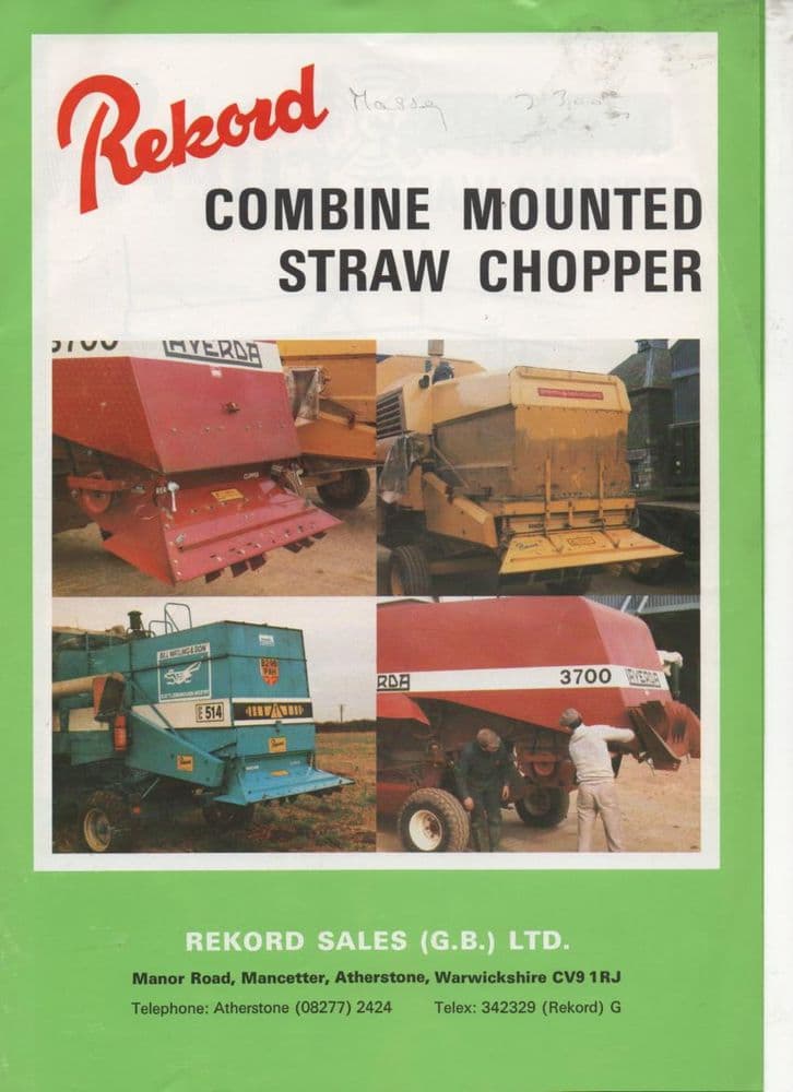 Rekord Straw Chopper - Combine Mounted Brochure