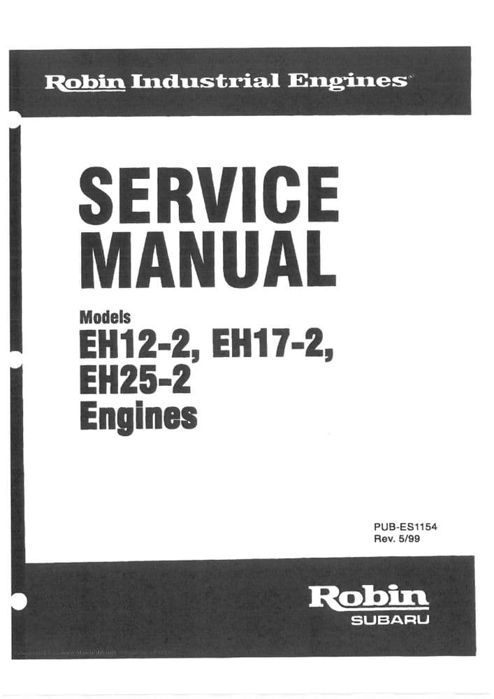 Robin America Inc Engine EH12-2 EH17-2 EH25-2 Workshop Service Manual
