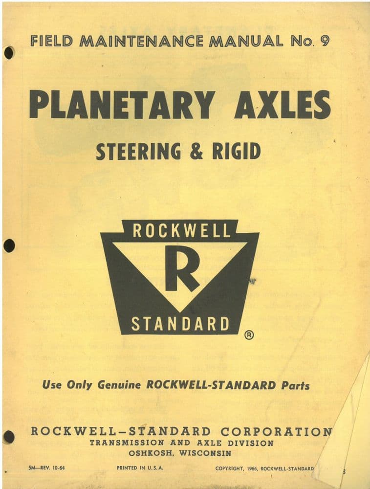 Rockwell Standard Planetary Axles Steering & Rigid PR and PS Model ...