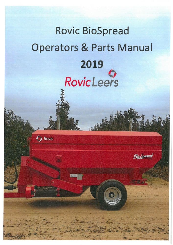 Rovic Leers Biospread Operators Manual and Spare Parts List