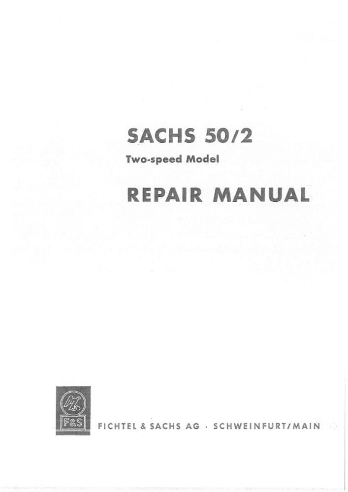 Sachs Engine 50/2 Workshop Service Manual