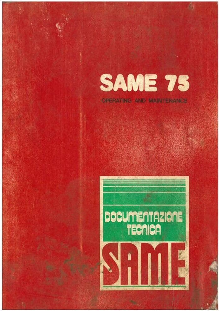 Same Tractor 75 Operators Manual - ORIGINAL MANUAL