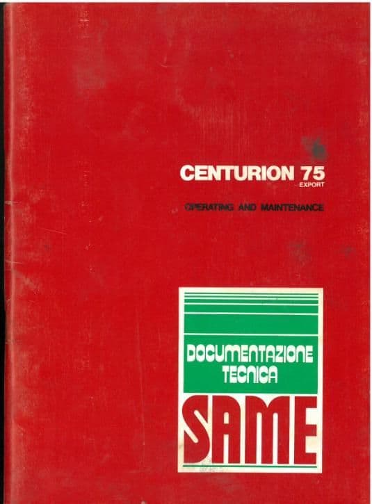 Same Tractor Centurion 75 Export Operators Manual