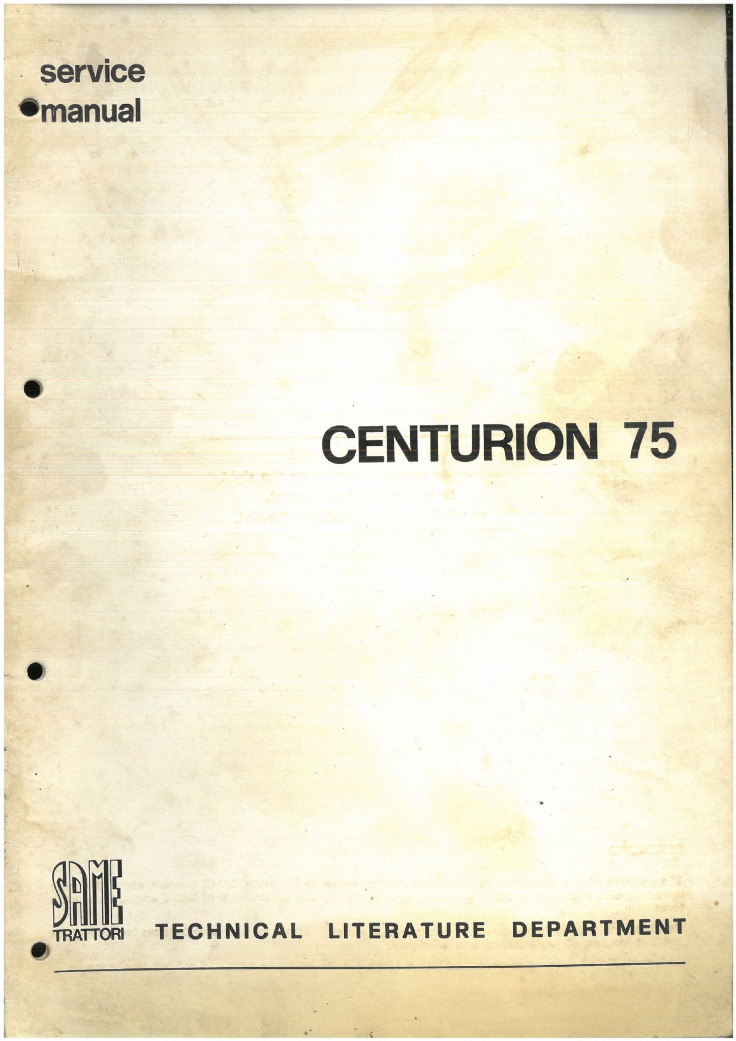 Same Tractor Centurion 75 Service Workshop Manual - Original