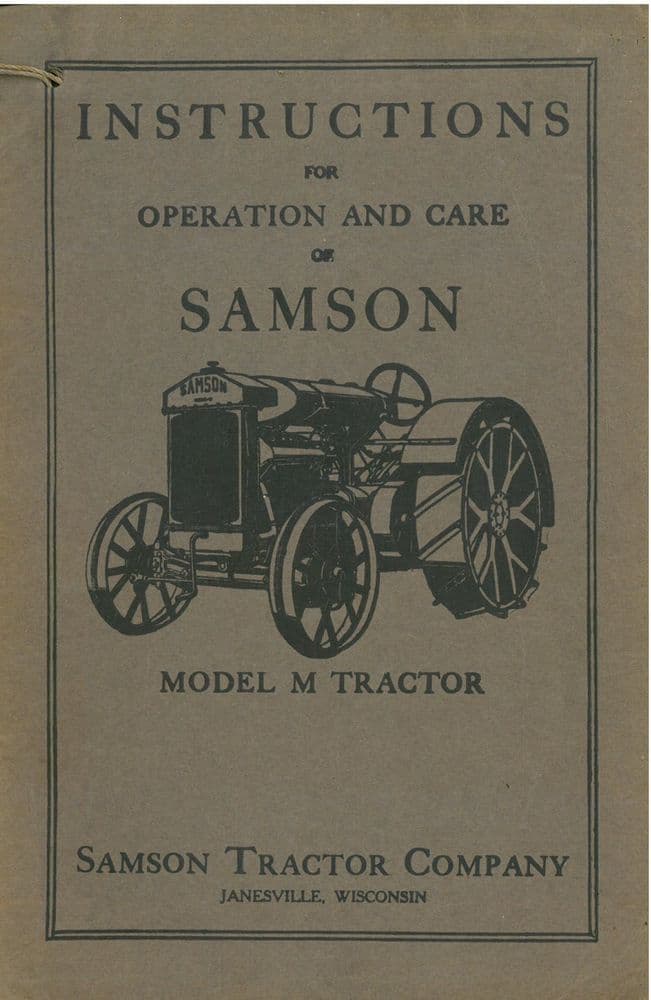 Samson Tractor Model M Operators Manual