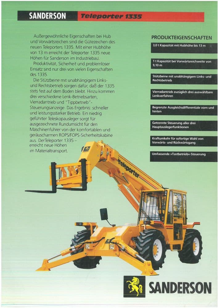 Sanderson Teleporter 1335 Brochure - IN GERMAN