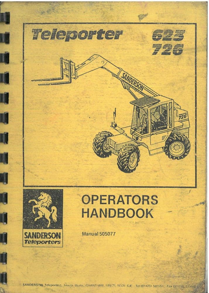 Sanderson Teleporter 625 & 726 Operators Manual