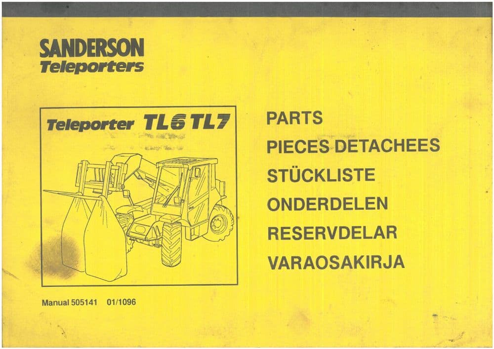 Sanderson Teleporter TL6 & TL7 Parts Manual also Claas Ranger 920 960 ...