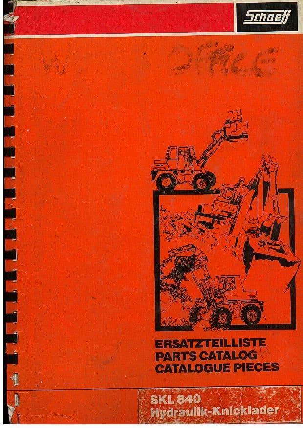 Schaeff Hydraulic Articulated Loader SKL 840 Parts Manual - Hydraulik ...