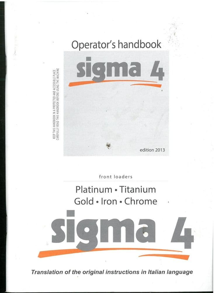 Sigma 4 Front Loader Operators Manual