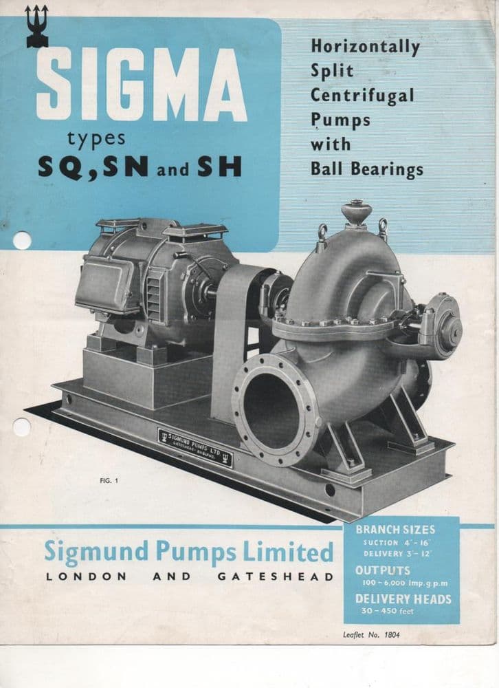 Sigmund Pumps - Sigma types SQ SN and SH Brochure