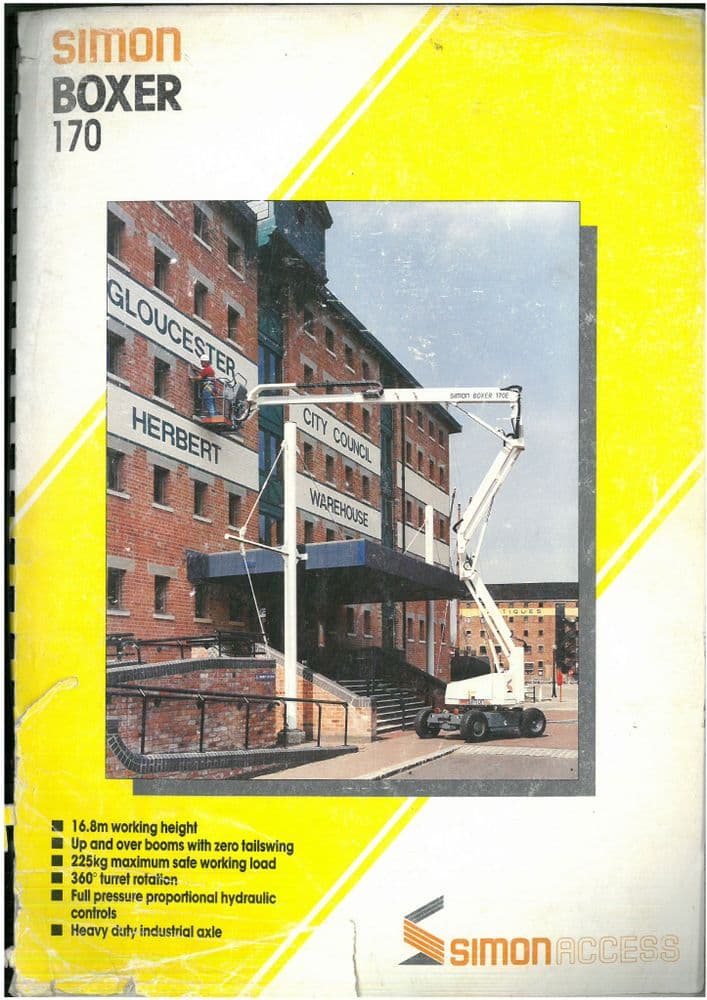 Simon Boxer Hydraulic Lift Platform Cherry Picker 170 170E Operators Manual