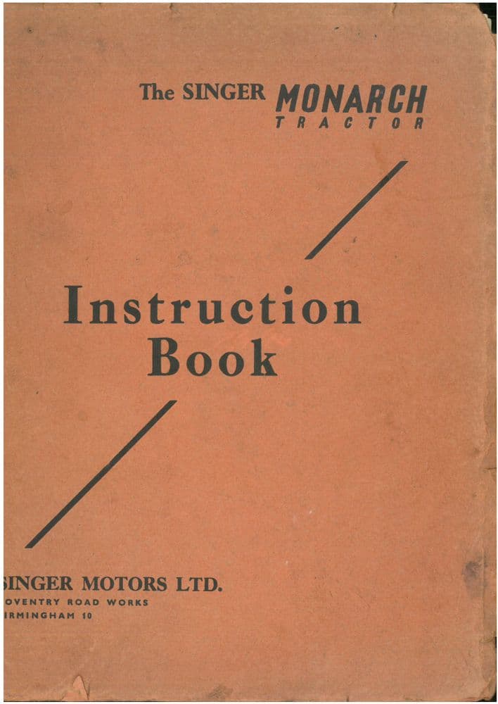 Singer Monarch Tractor Operators Manual