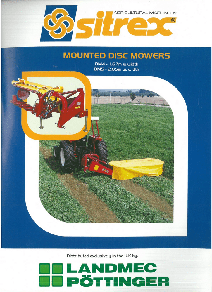 Sitrex Mounted Disc Mowers DM4 DM5 Brochure