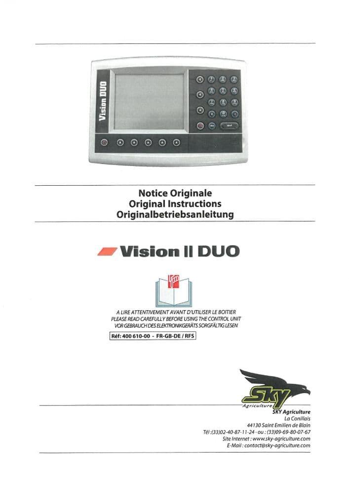 Sky Control Unit Vision II Duo Operators Manual