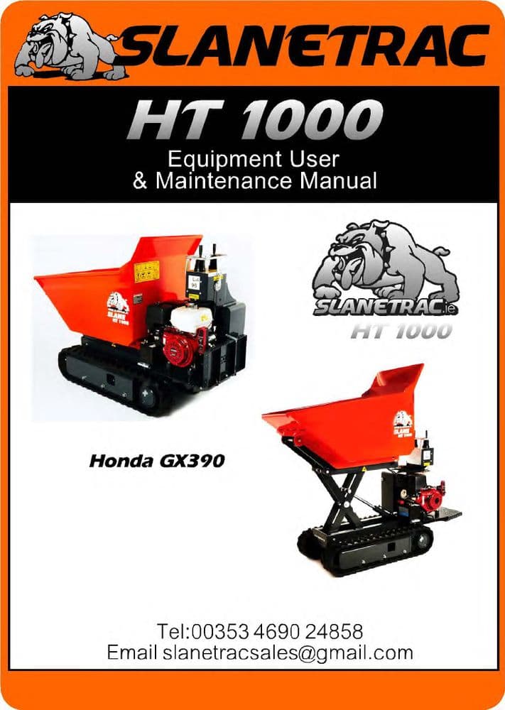 Slanetrac Trac Dumper HT1000 Operators Manual