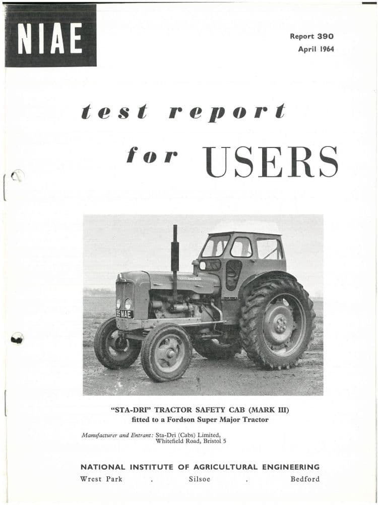 Sta-Dri Tractor Safety Cab MKIII fitted to Fordson Super Major NIAE ...