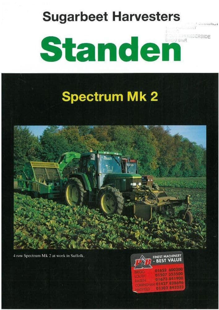Standen Sugar Beet Harvester - Model Spectrum Mk2 Brochure - 2RS