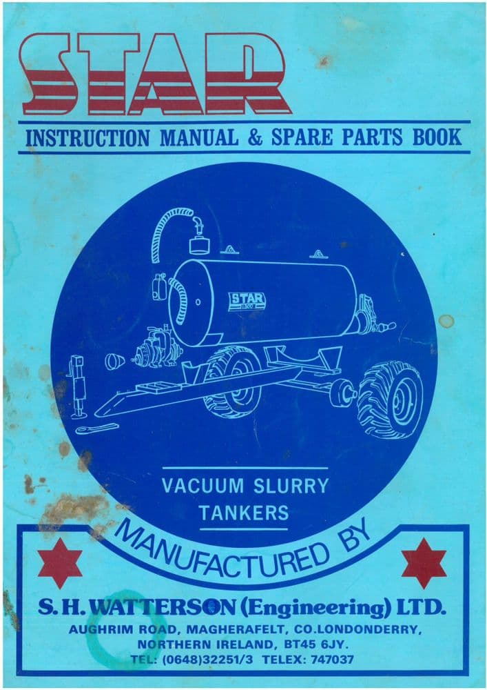 Star Vacuum Slurry Tanker 575 725 850 1100 1300 1500 2000 3000 ...