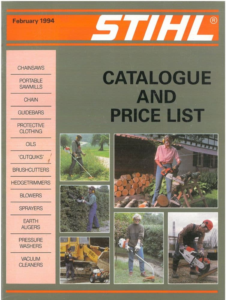 Stihl Chain Saw Brushcutters Hedgetrimmers Blowers Oils Sawmills ...