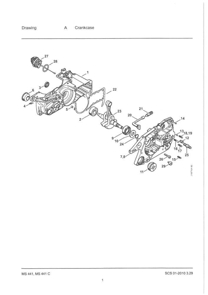 Stihl Chainsaw MS441 & MS441C- 1138 Parts Manual