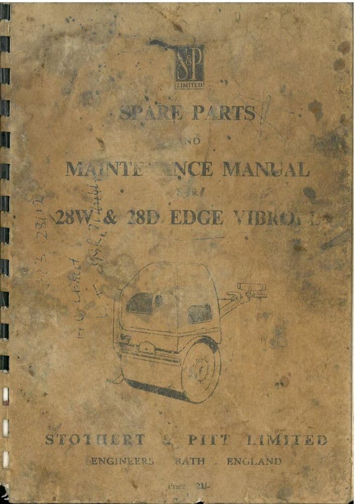 Stothert & Pitt 28W & 28D Edge Vibroll Operators Manual & Parts Manual