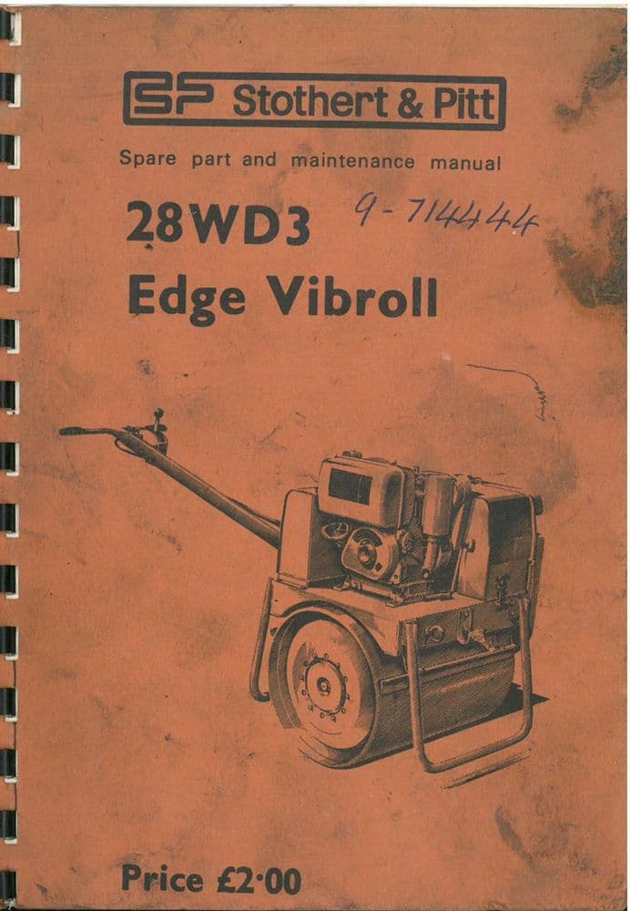 Stothert & Pitt Edge Vibroll 28WD3 Operators Manual & Parts Manual