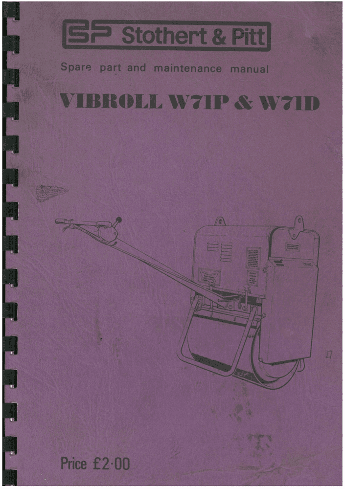Stothert & Pitt Roller Vibroll W7IP and W7ID Operators Manual & Parts ...