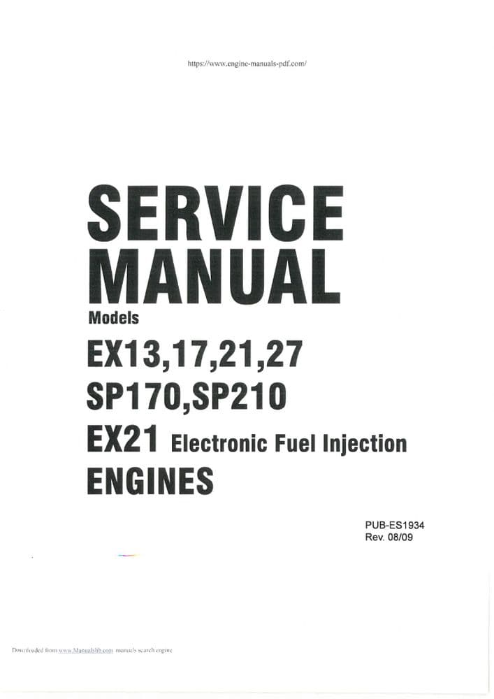 Subaru Engine EX13 EX17 EX21 EX27 SP170 SP210 EX21EFI Workshop Service ...