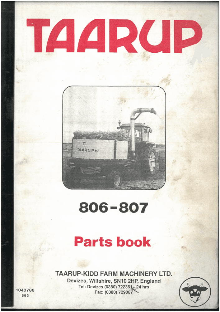 Taarup Forage Harvester 806 - 807 Parts Manual