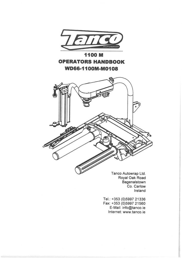 Tanco Autowrap Bale Wrapper 1100M Operators Manual