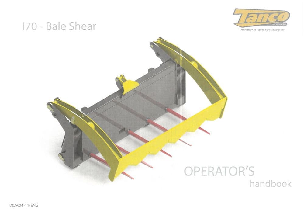Tanco Bale Shear 170 Operators Manual