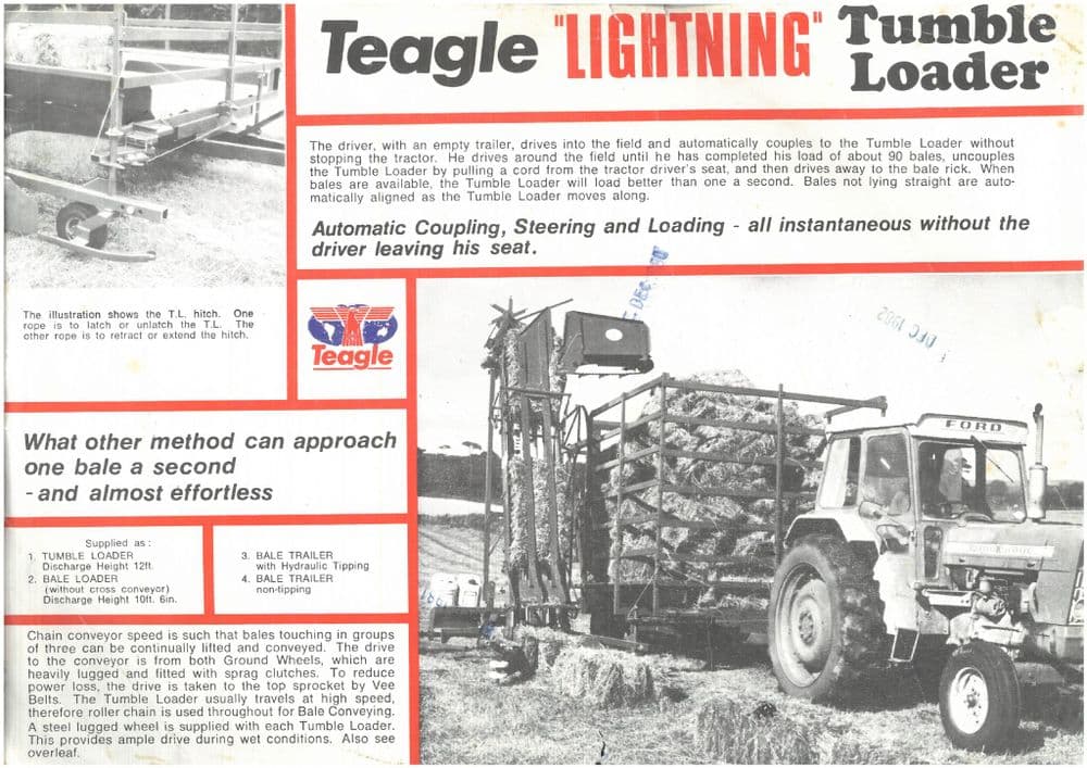 Teagle Tumble Loader Trailer 1978 Brochure