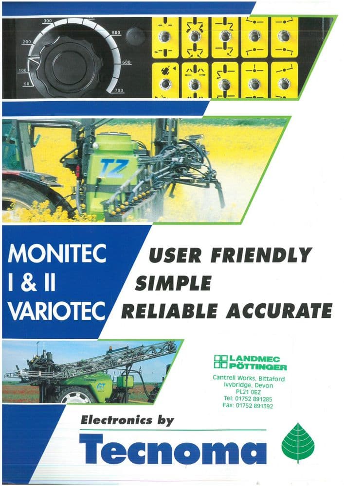 Tecnoma Monitec I & II Variotec Electronics Brochure