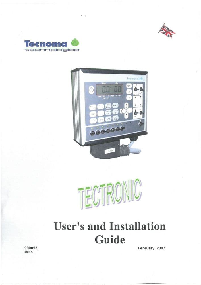 Tecnoma Tectronic Board Computer Control Panel Operators Manual