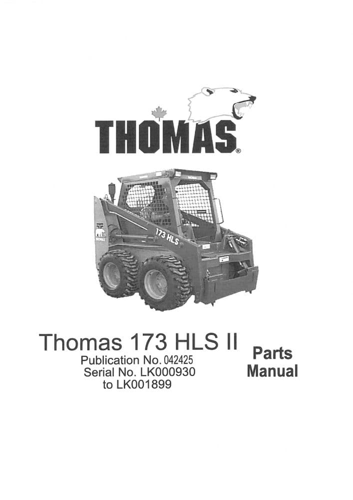 Thomas 173 HLS II Parts Manual