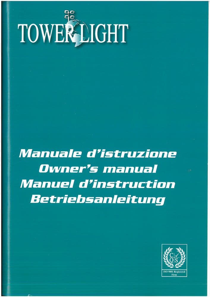 Tower Light Super Light VT1 9mt 4x1000W Operators Manual