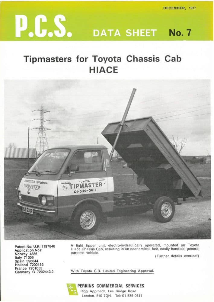 Toyota Hiace Tipmaster Tipper Brochure