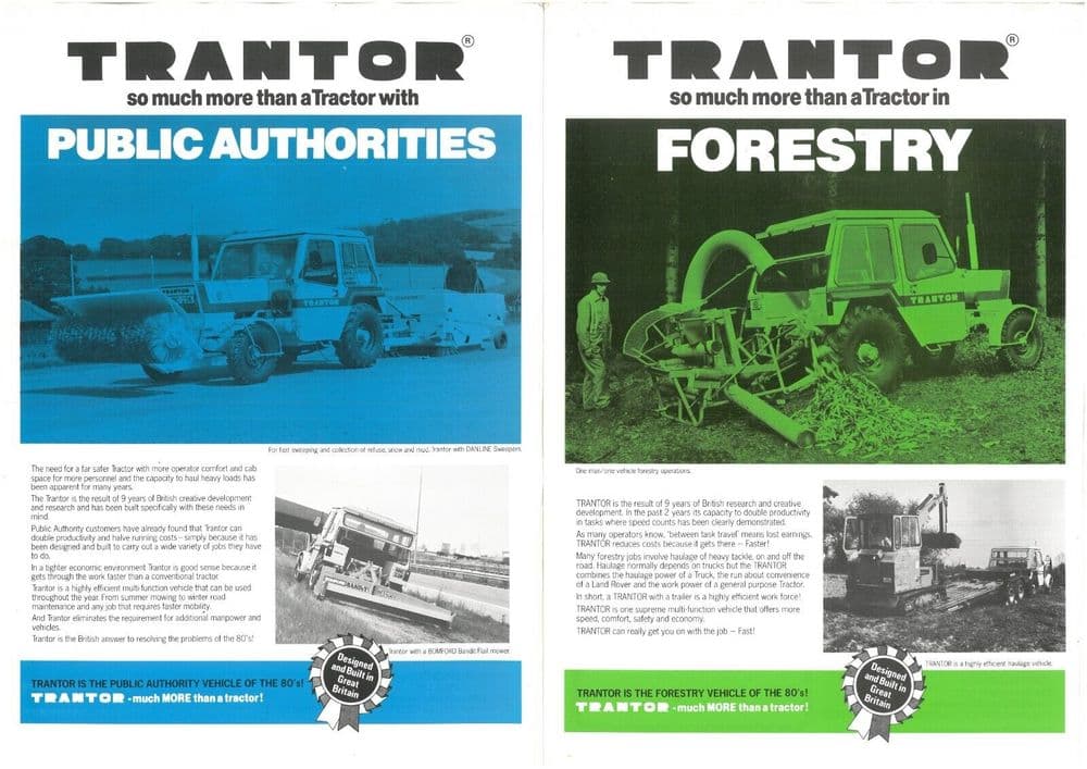 Trantor Tractor Brochure - Flyer - Leaflet - Forestry & Public Authorities